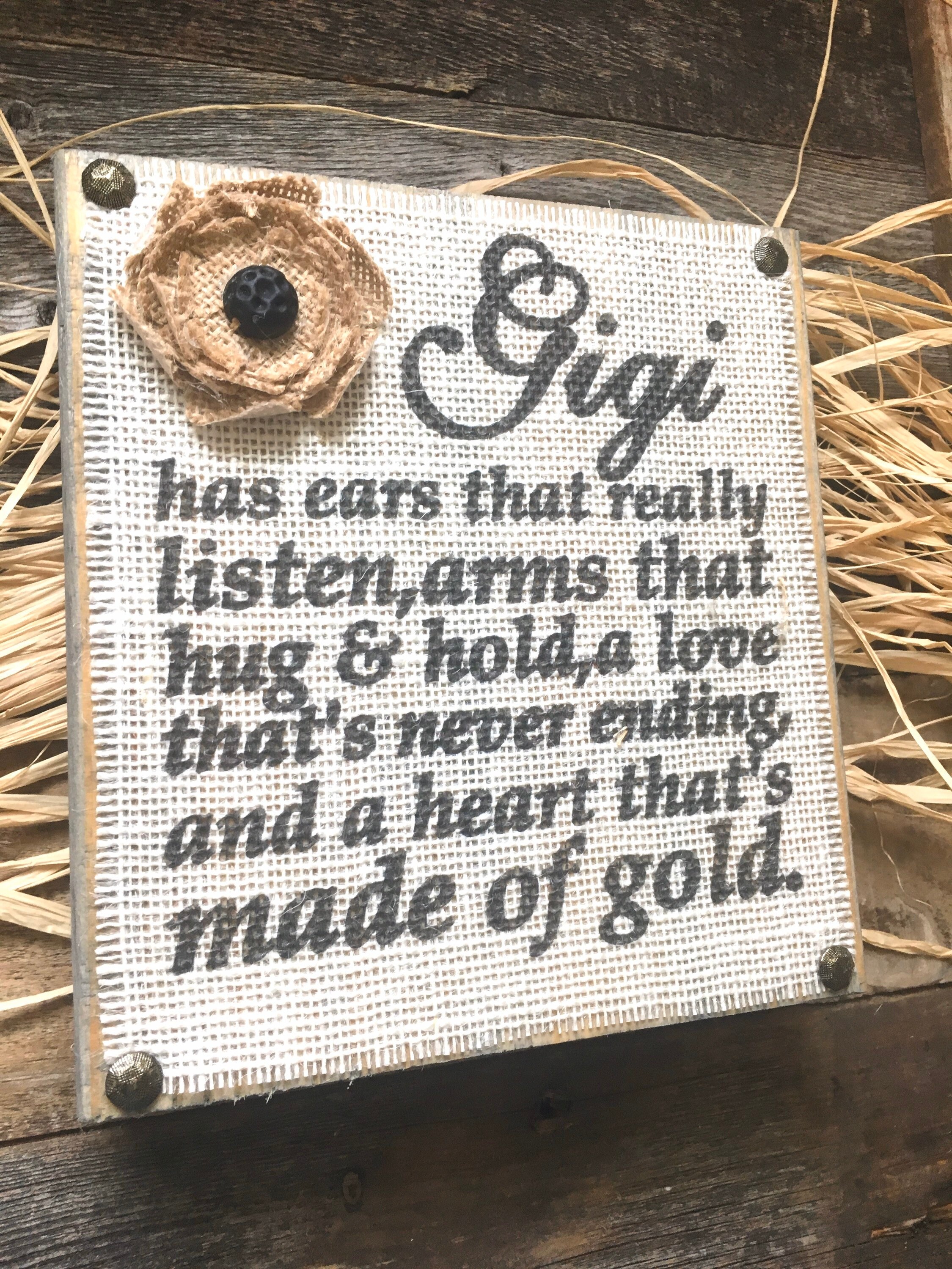 Gigi Sign Gigi Gift Gigi Burlap Sign Wood Block Sign - Etsy