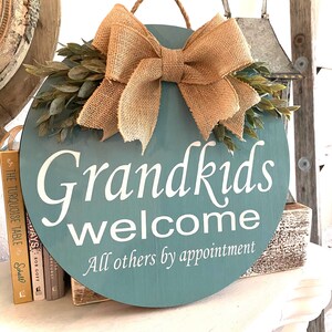 Grandparents Sign , Grandkids Welcome Sign,grandparents Door Hanger ...