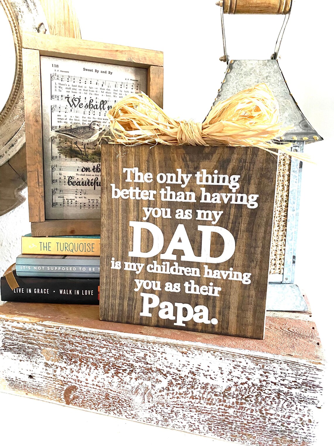 DAD Papa Sign , DAD Sign , Papa Sign, Dad Gift , DAD Papa Wood Block ...