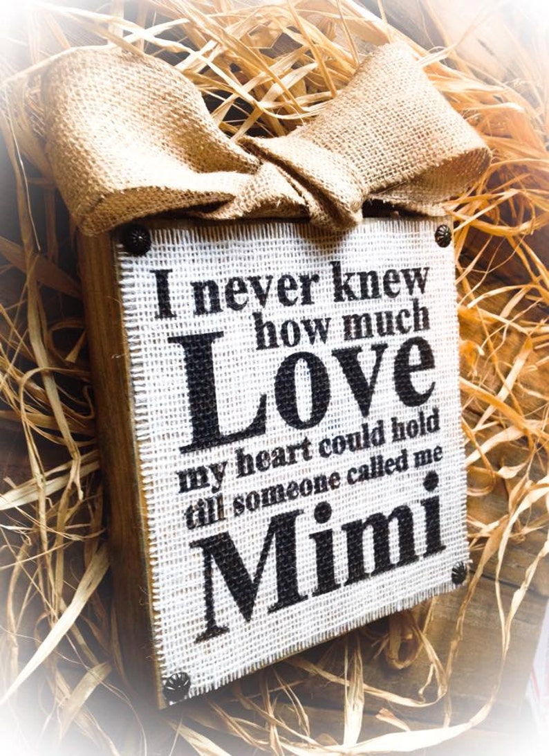 Mimi Sign Mimi Gift Love Mimimimi Shelf Sitterburlap - Etsy