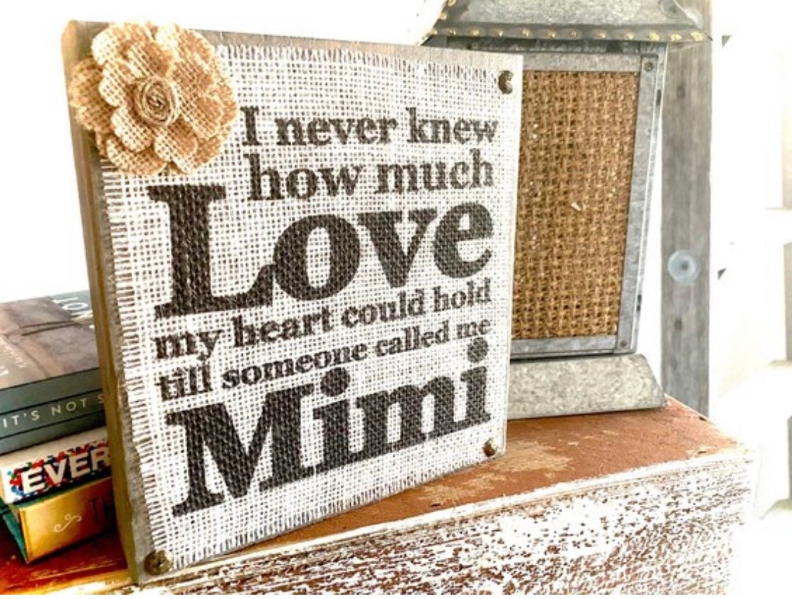 Gigi Sign ,gigi Gift , Gigi Shelf Sitter,mimi Burlap Sign , Wood Block ...
