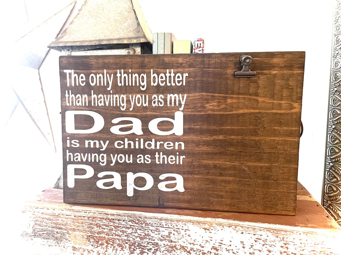 DAD Papa Sign , DAD Picture Frame , Papa Sign, Dad Gift , DAD Papa Wood ...