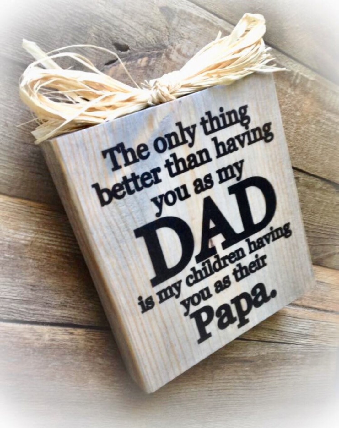 DAD Papa Sign , DAD Sign , Papa Sign, Dad Gift , DAD Papa Wood Block ...