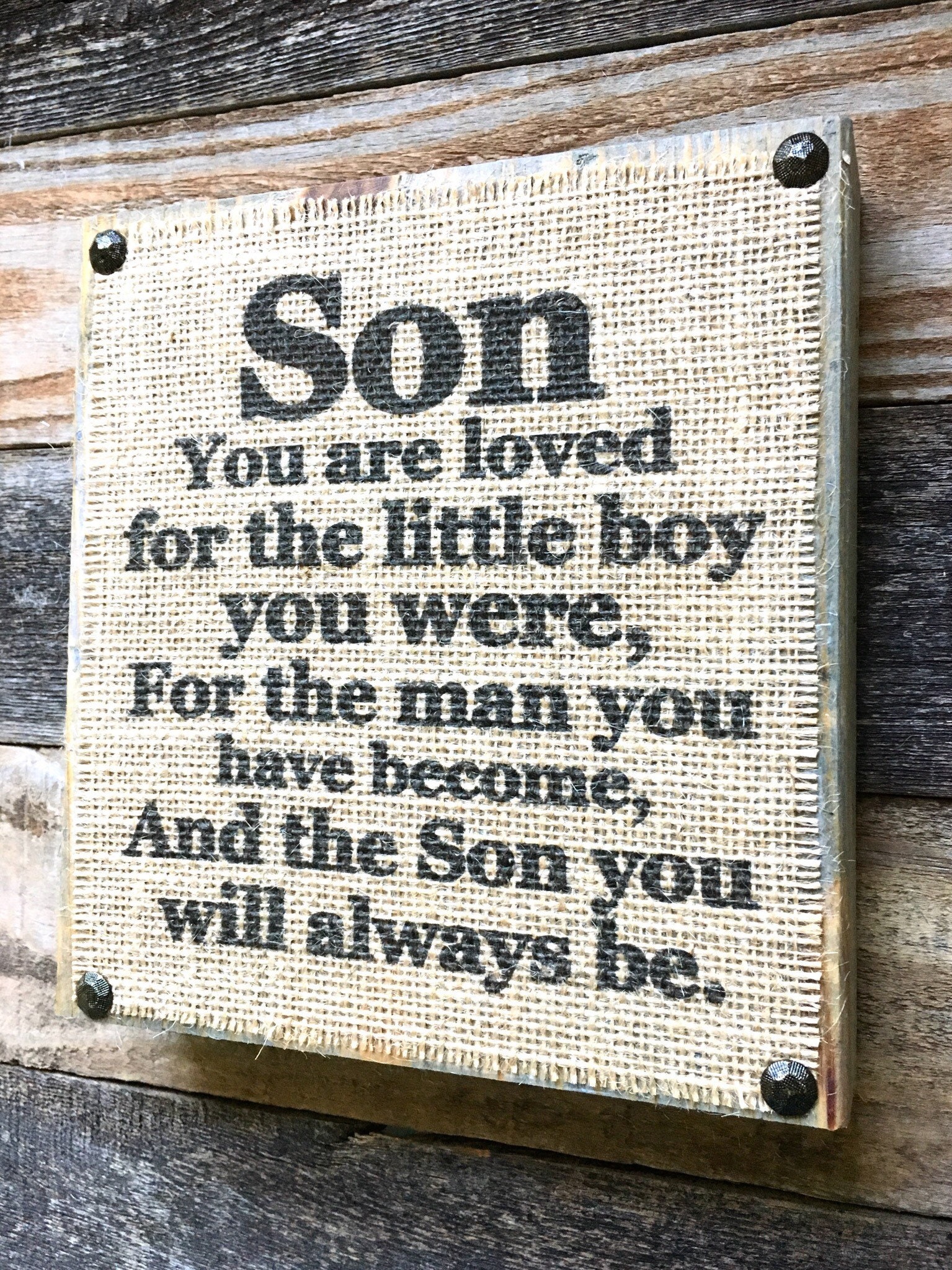 Son Sign, Son Gift , Graduation Gift, Loved for the Son You Will Always ...