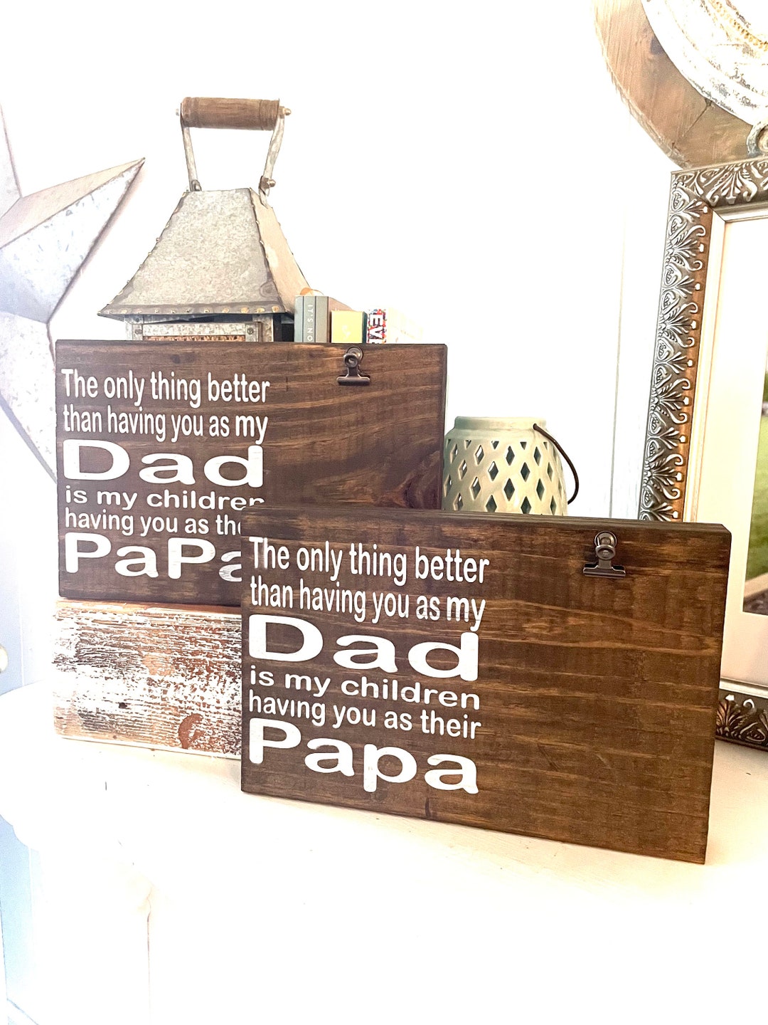 DAD Papa Sign , DAD Picture Frame , Papa Sign, Dad Gift , DAD Papa Wood ...