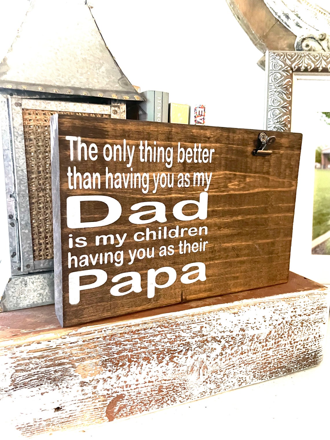 DAD Papa Sign , DAD Picture Frame , Papa Sign, Dad Gift , DAD Papa Wood ...