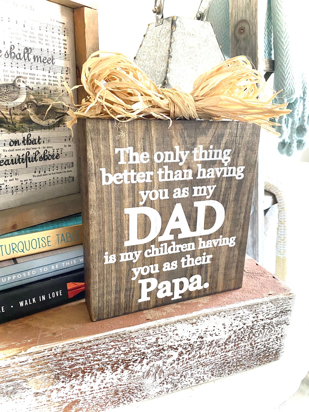 DAD Papa Sign , DAD Sign , Papa Sign, Dad Gift , DAD Papa Wood Block ...