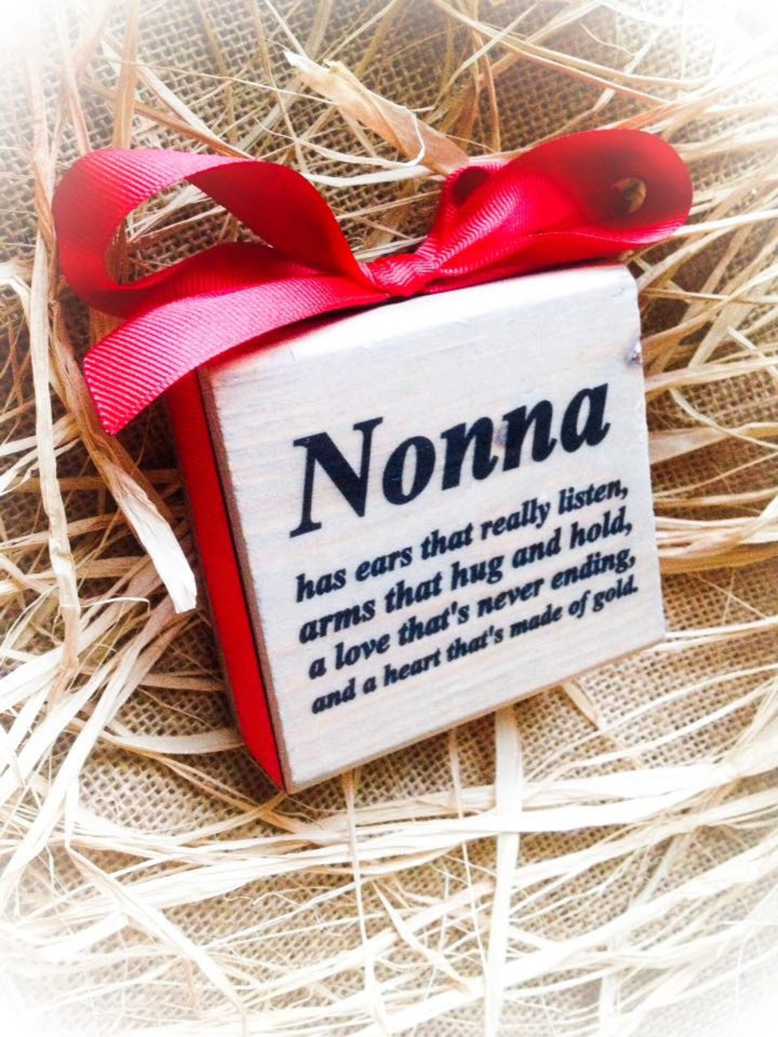 Nonna Sign ,4x4 in Wood Block , Personalize , Gigi Mimi Nana Meme ...