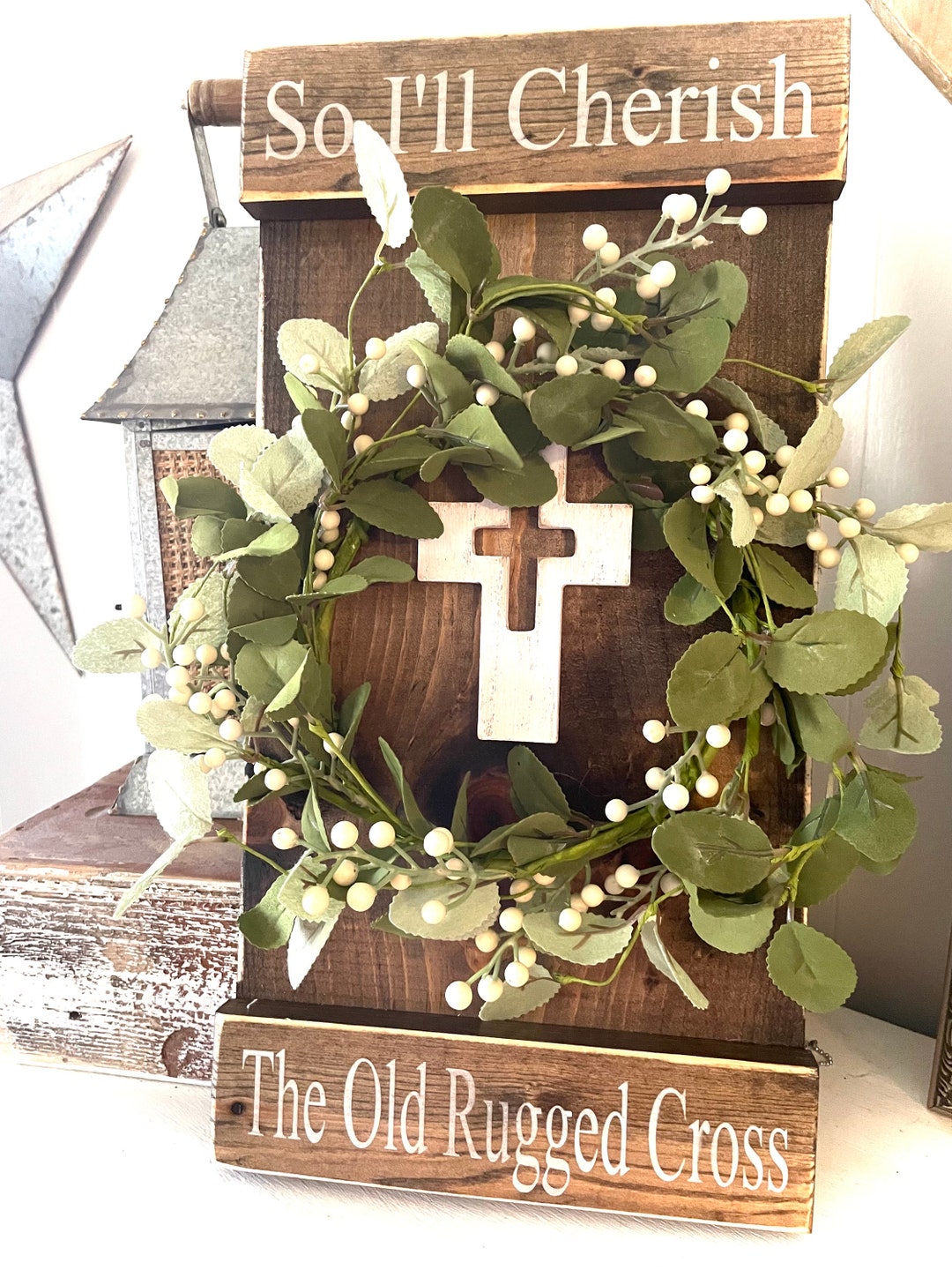 The Old Rugged Cross Sign , Hymn Sign,shutter Wood Sign , Easter , Sign ...