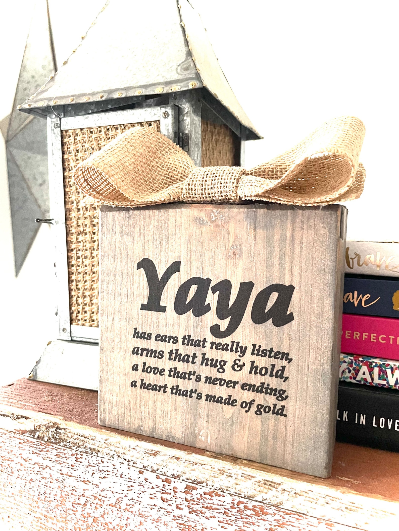 Yaya Sign , Yaya Gift , Wood Block , Sign App.6x6 in Personalize ...