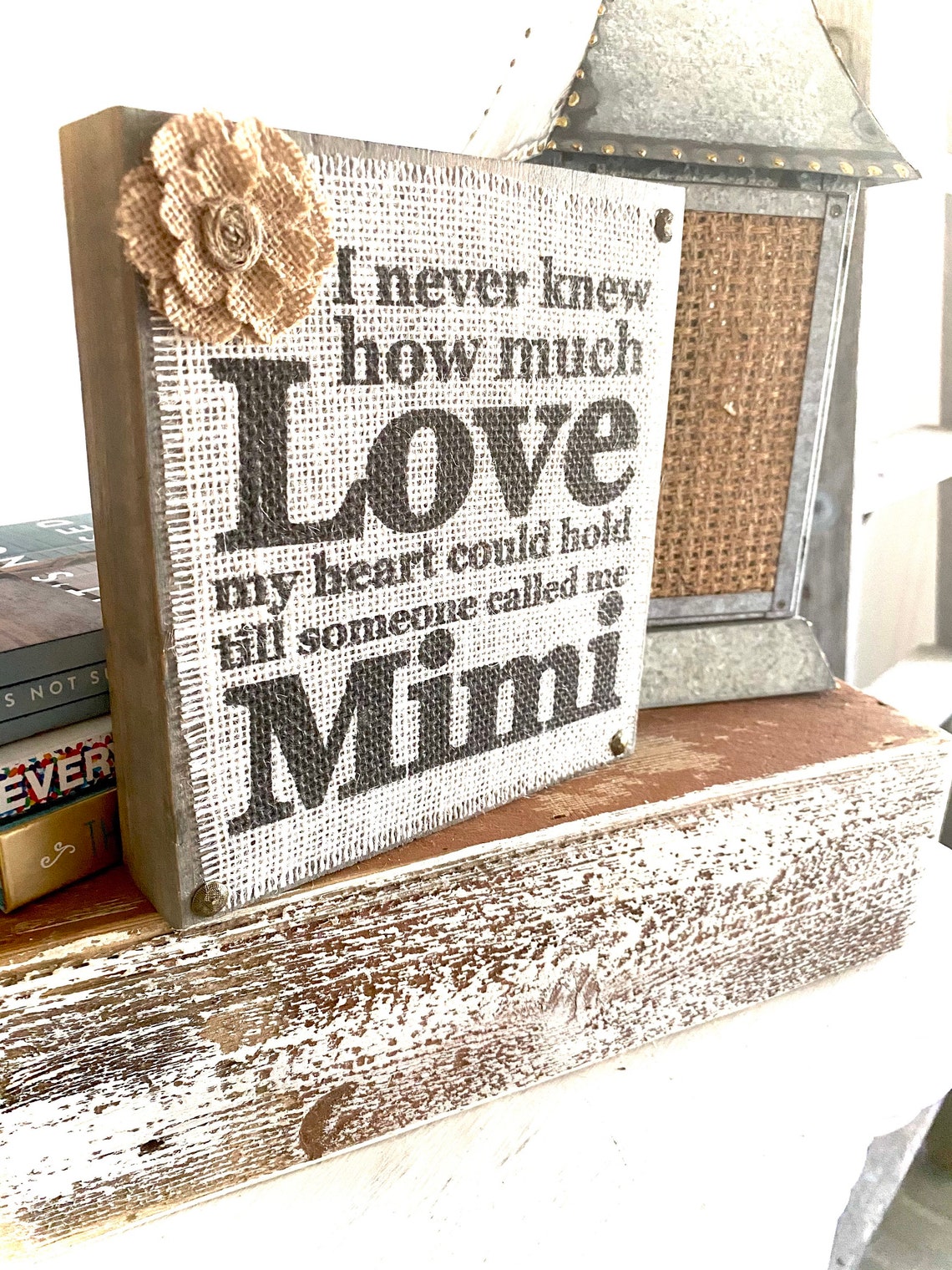 Mimi Sign Mimi Gift Love Mimimimi Shelf Sitterburlap - Etsy