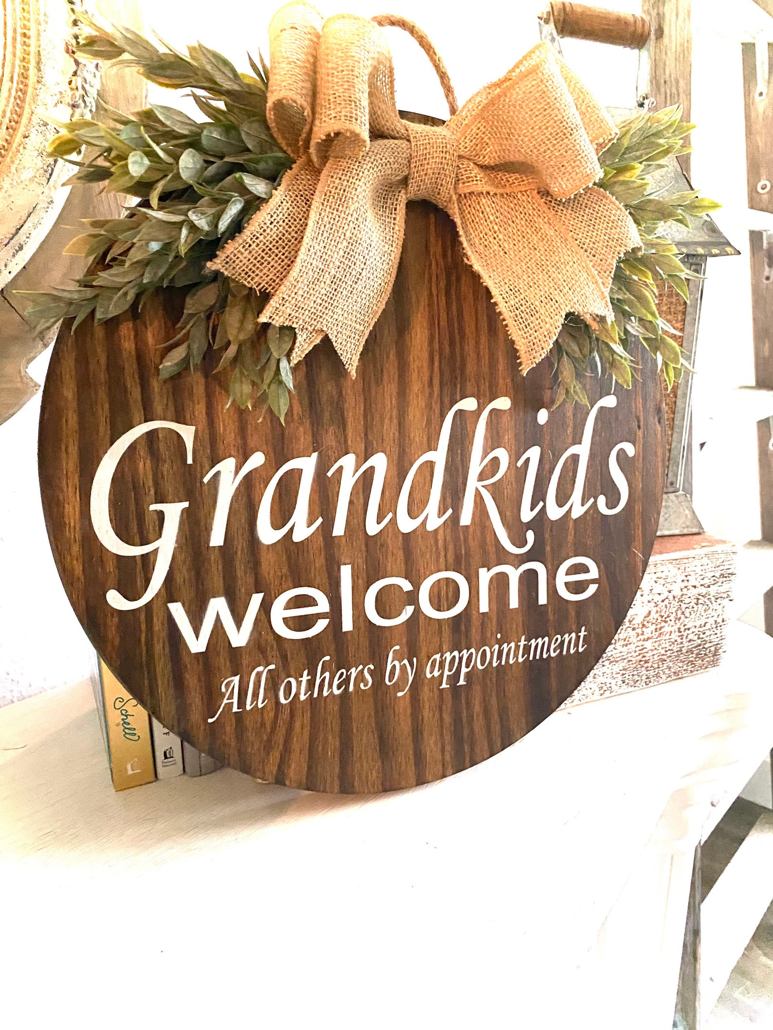 Grandparents Sign , Grandkids Welcome Sign,grandparents Door Hanger ...