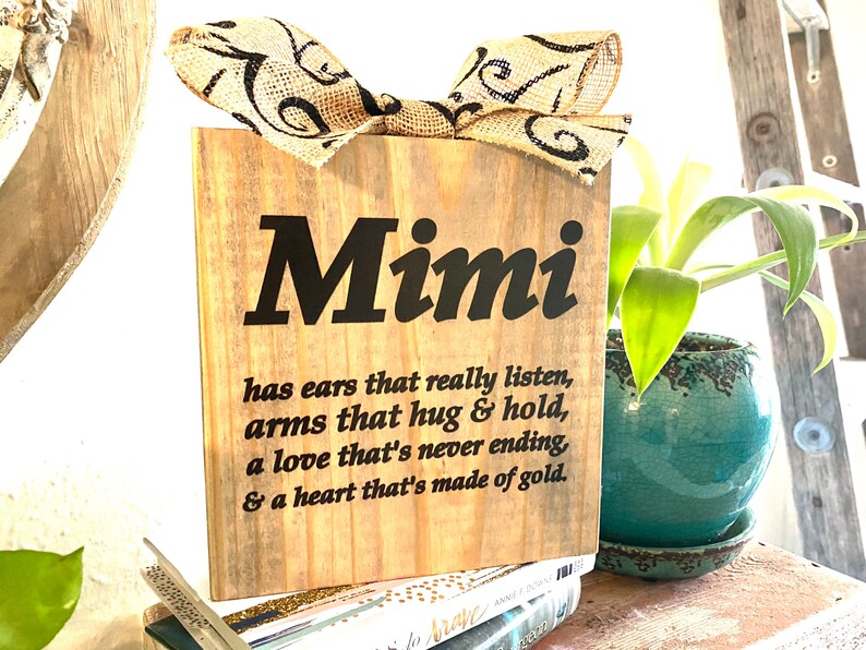 Mimi Sign , Mimi Gift , Mother's Day Gift , Wood Block , Shelf Sitter ...