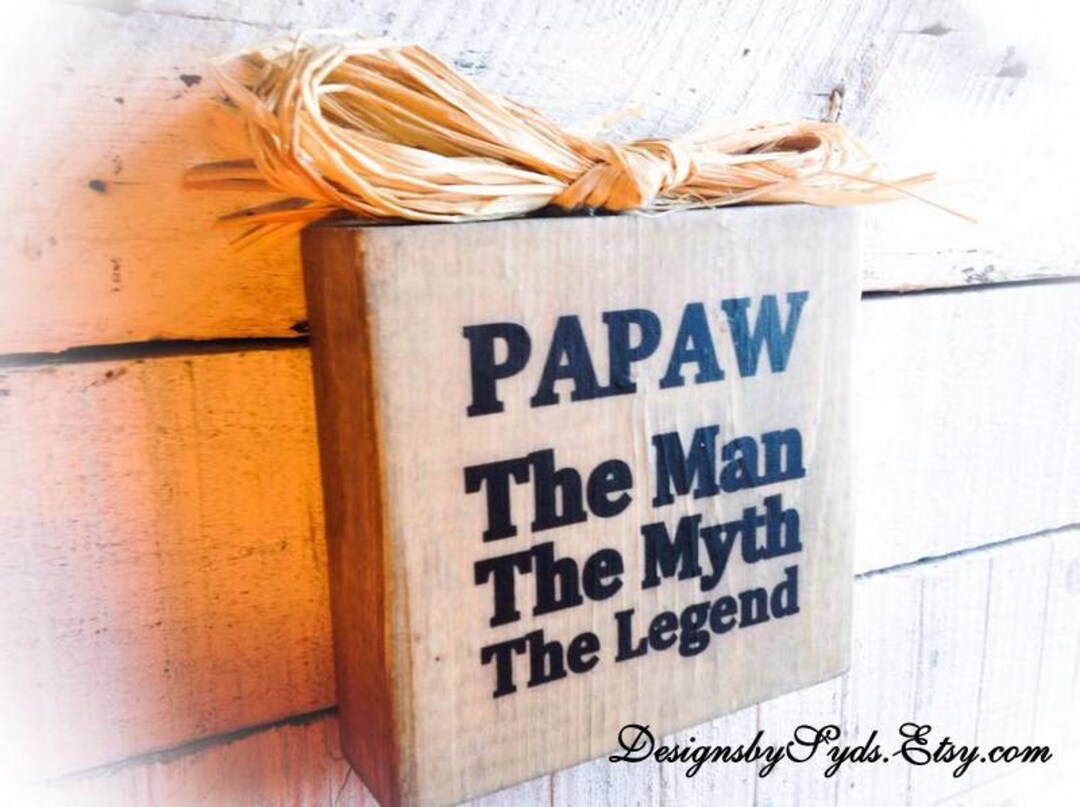 The Original Papaw "block" Sign Choose Your Endearing Name Papa Papaw ...