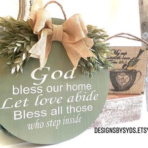 God Bless Our Home Sign ,door Hanger, Farmhouse Decor, Housewarming ...