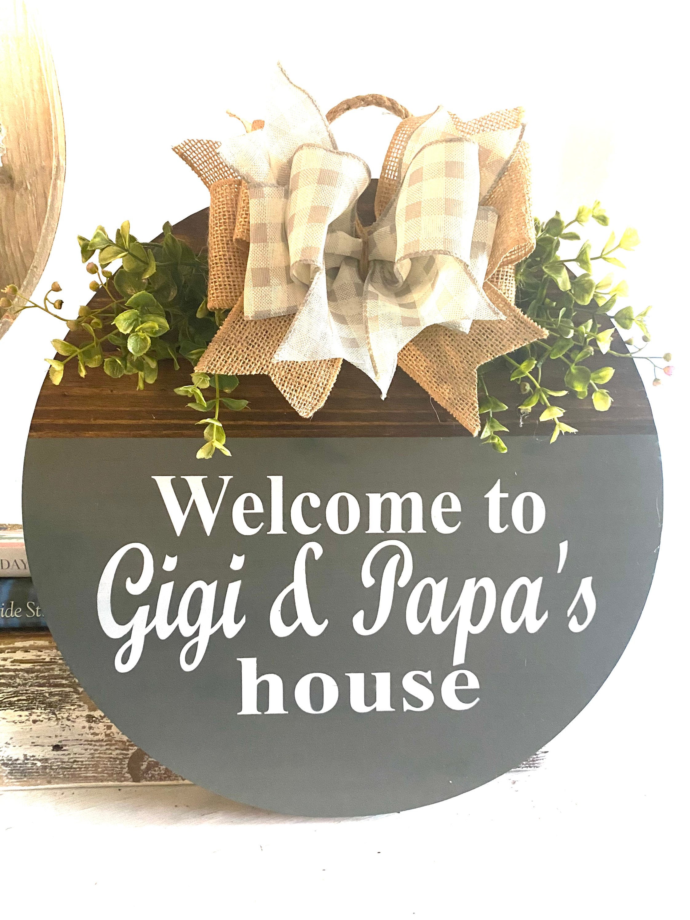 Gigi and Papas Sign, Grandparents Doorhanger , Mimi and Papa Sign ,gift ...