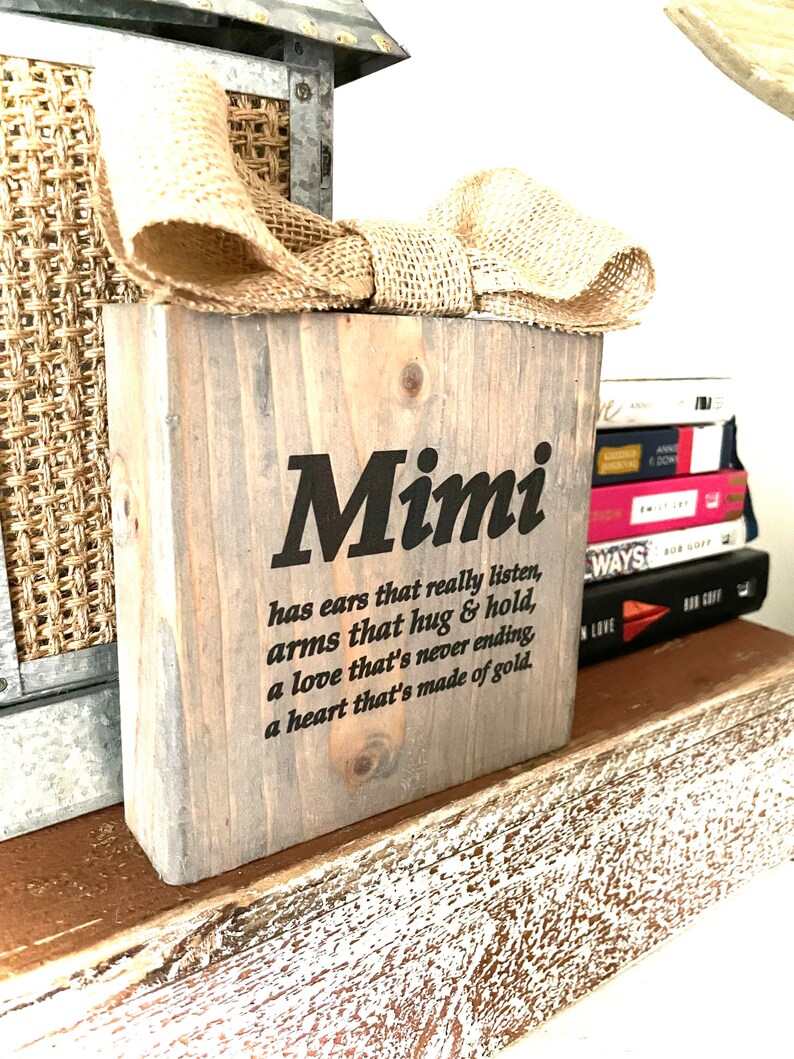 Mimi Sign , Mimi Gift , Mother's Day Gift , Wood Block , Shelf Sitter ...