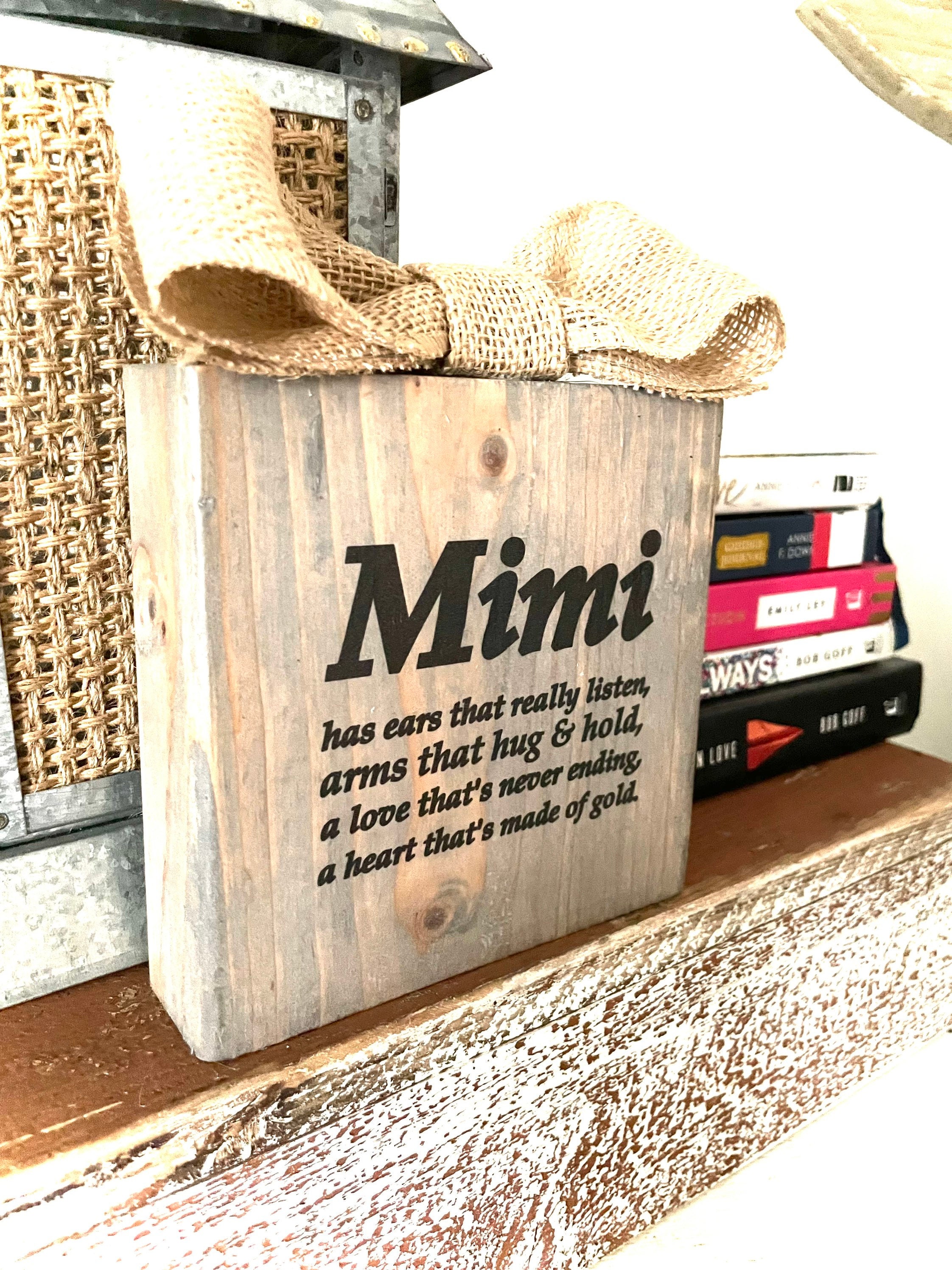 Mimi Sign , Mimi Gift , Mother's Day Gift , Wood Block , Shelf Sitter ...