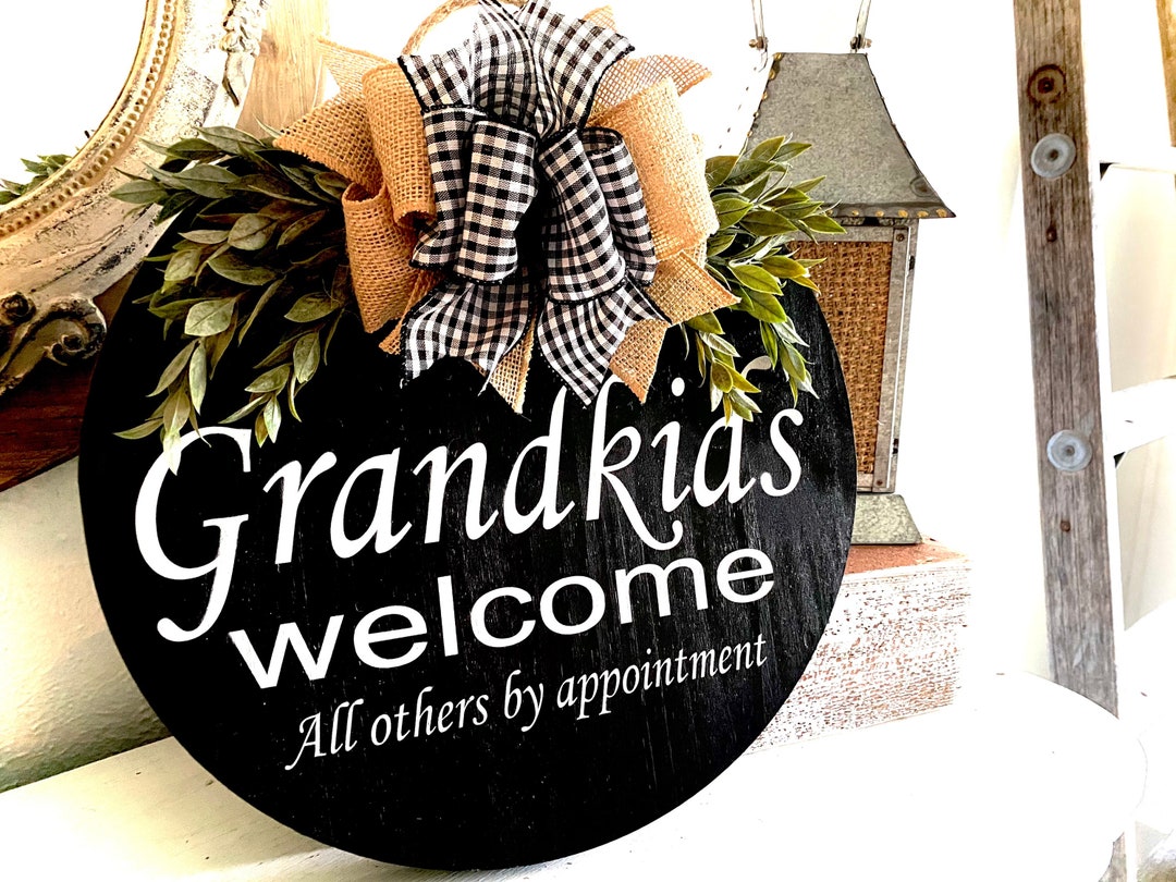 Grandparents Sign , Grandkids Welcome Sign,grandparents Door Hanger ...