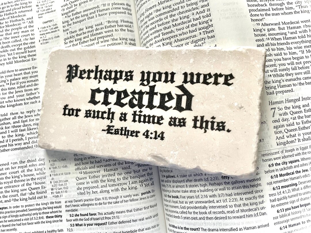 Esther 4:14 Stone Tile Plaque With Stand Bible Verse Scripture ...
