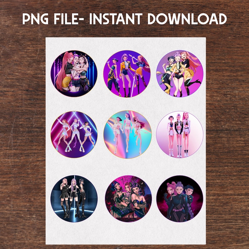 Printable K-pop Demon Hunters Party Decorations Template, Huntrix ...
