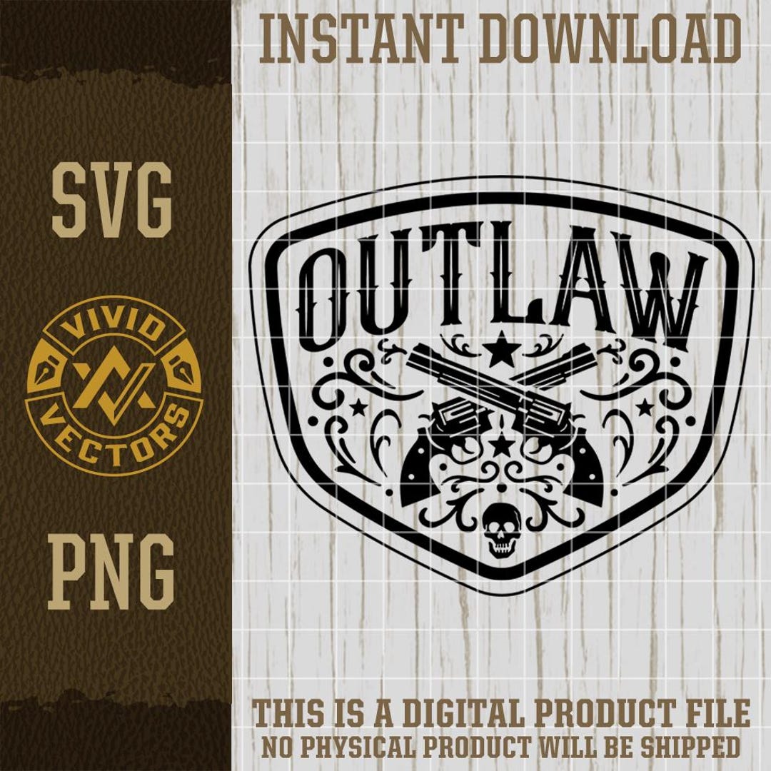 Outlaw Revolvers SVG Laser Engraving File Leather Hat Patch Designs ...