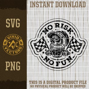 No Risk No Fun Racing SVG PNG Race Car Skull Checkered Flags Moto MX ...