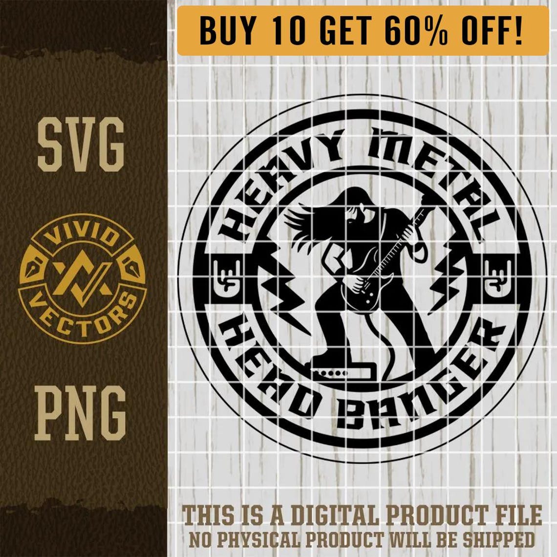 Heavy Metal Rocker SVG PNG Rock & Roll Band Guitar Music Guitarist ...