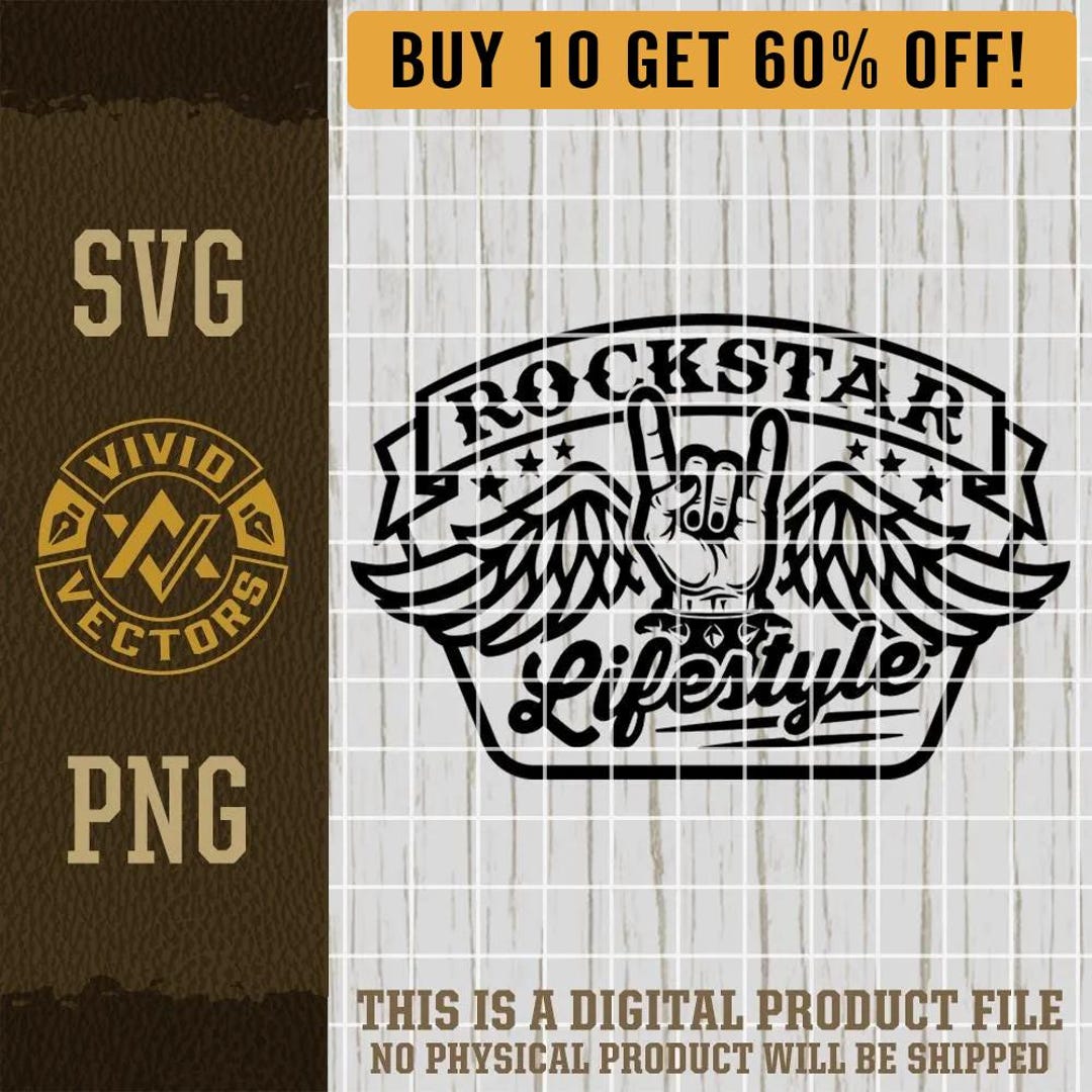 Rockstar Lifestyle Rock N Roll SVG Music PNG Guitar Music City Star ...