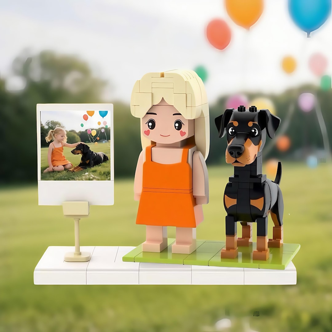 Custom Pet & Owner Building Block Figures, Animal Full Body Dolls ...