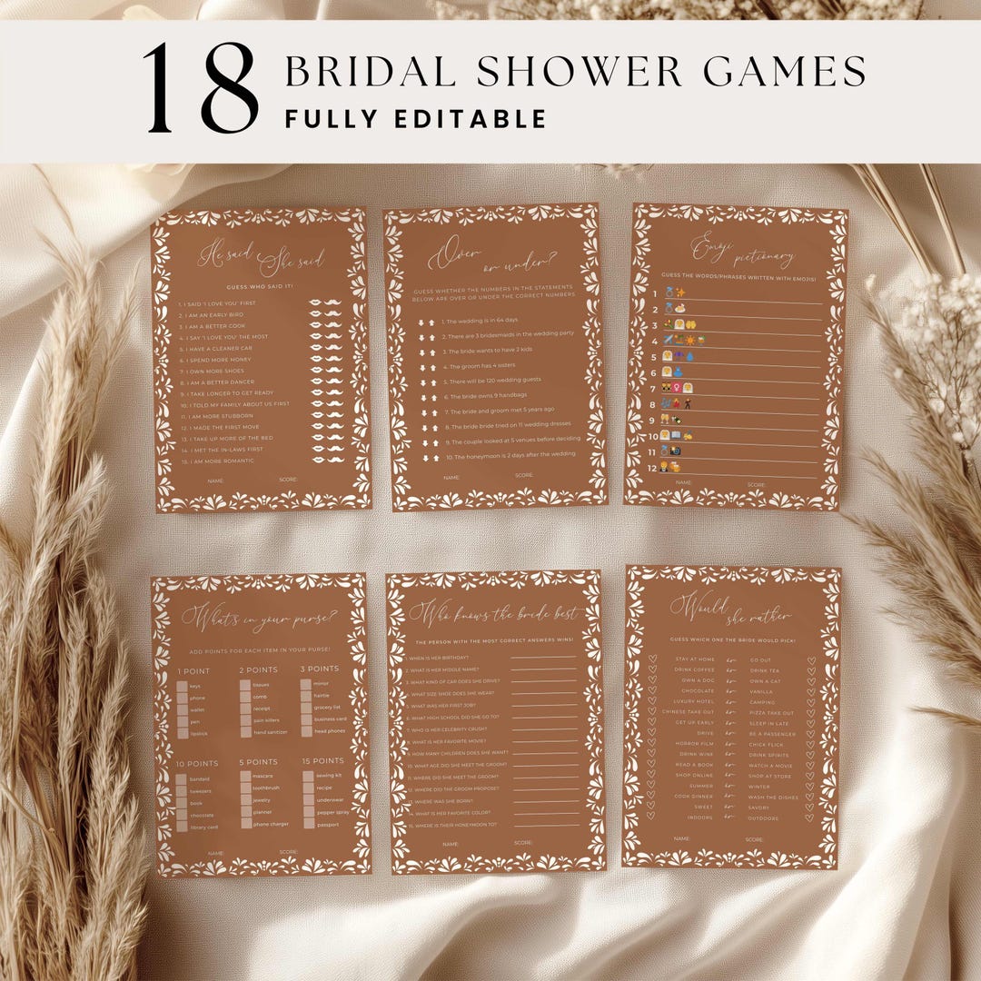 Viva La Novia Bridal Shower Games Bundle, Printable Talavera Bridal ...