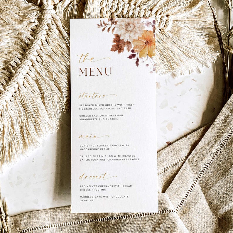 Little Pumpkin Baby Shower Menu Card, Fall Baby Shower Food Menu ...
