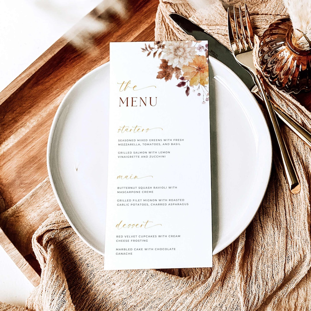 Little Pumpkin Baby Shower Menu Card, Fall Baby Shower Food Menu ...