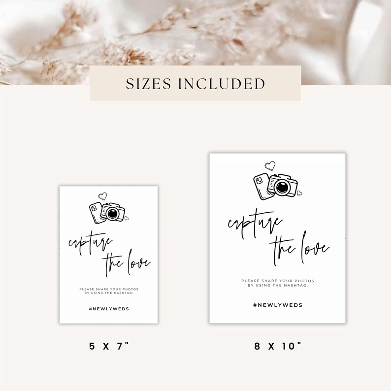 Capture the Love Wedding Sign, Printable Photo Sharing Wedding Signage ...
