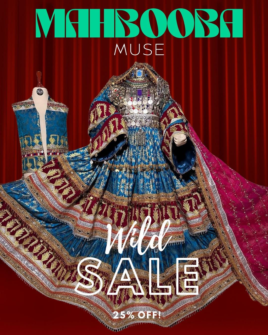 Afghan Handmade Jamawar Dress With Coins on Chest, Cherma Embroidery ...