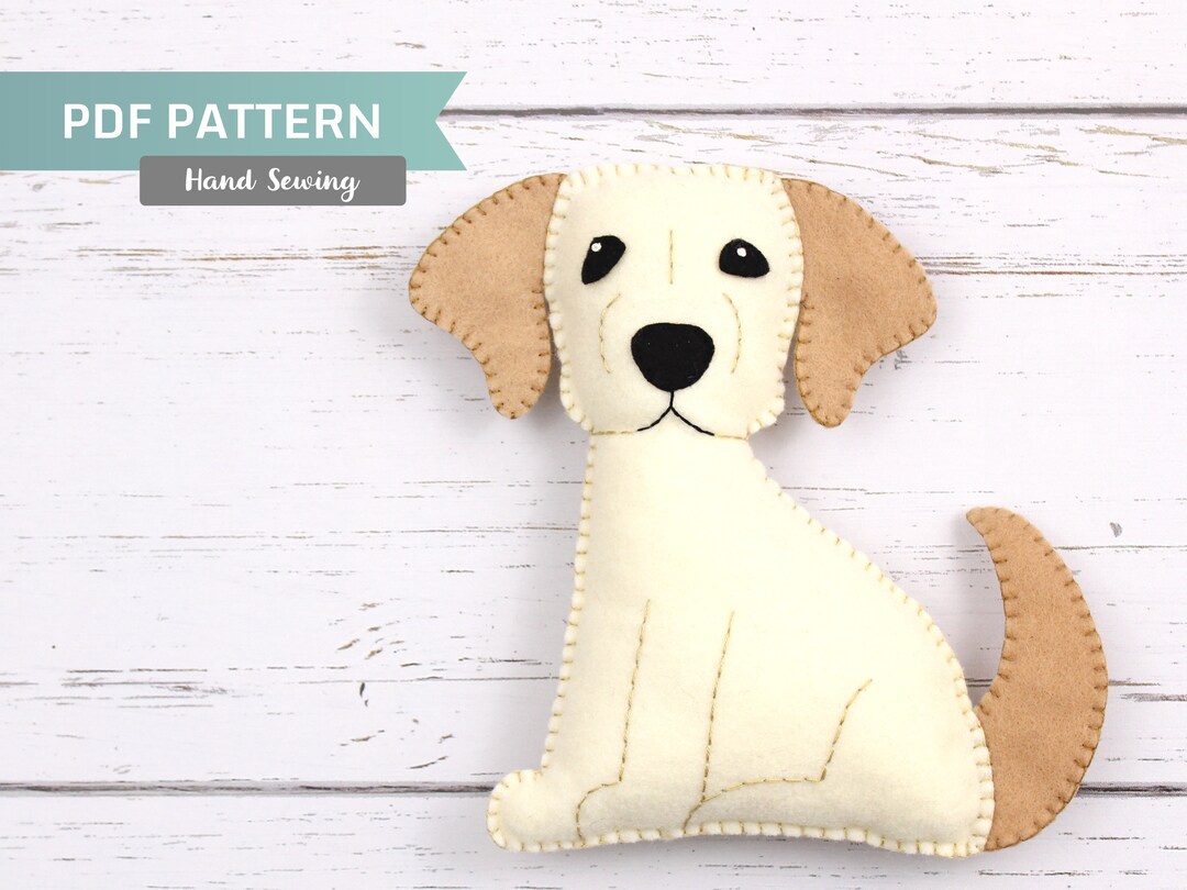 Golden Lab Sewing Pattern, Dog Hand Sewing Pattern, Felt Labrador ...