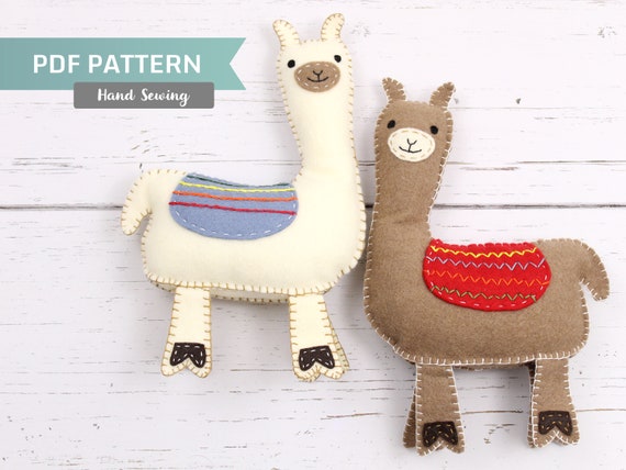 Llama Sewing Pattern How to Sew Felt Llama Pattern Easy - Etsy UK