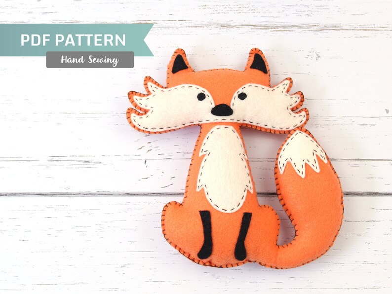 Fox Sewing Pattern Felt Fox Hand Sewing Instructions Easy - Etsy