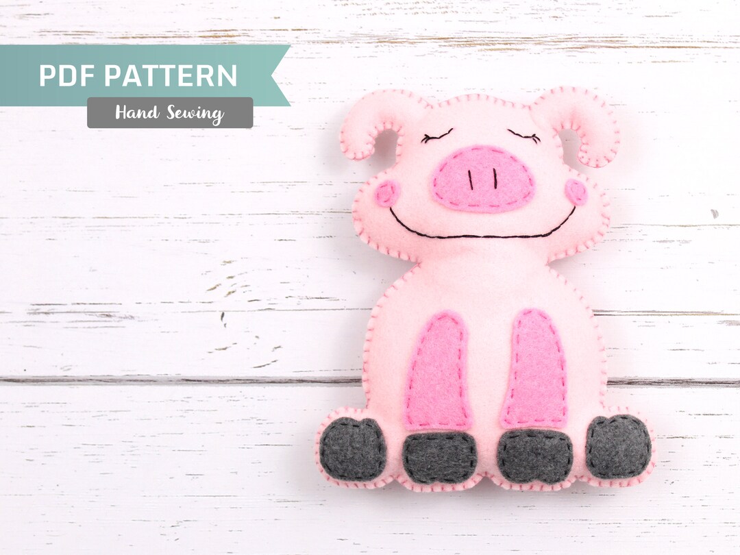 Pig Sewing Pattern Felt Pig Sewing Pattern Sew a Stuffed - Etsy