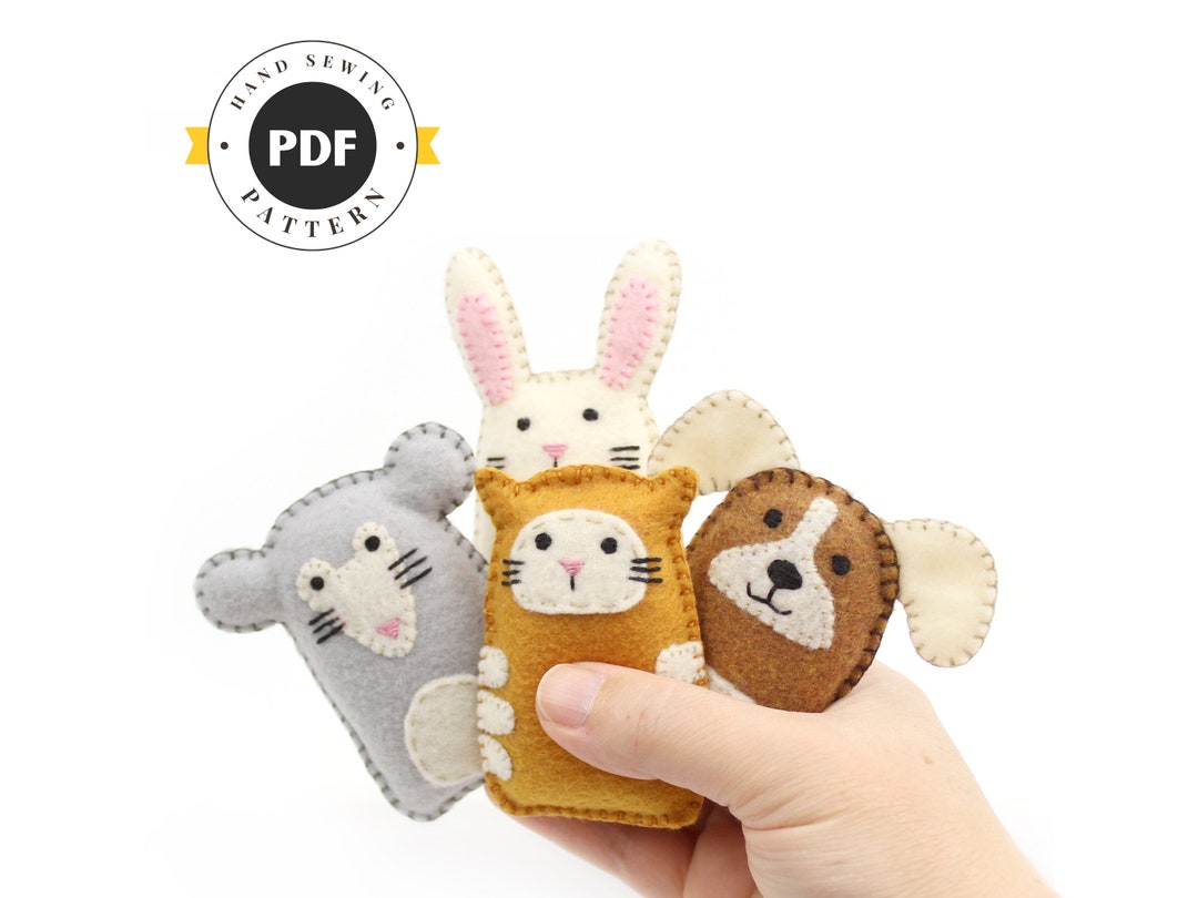 Felt Animal Sewing Patterns: Cat, Dog, Bunny, Mouse (PDF SVG DXF ...