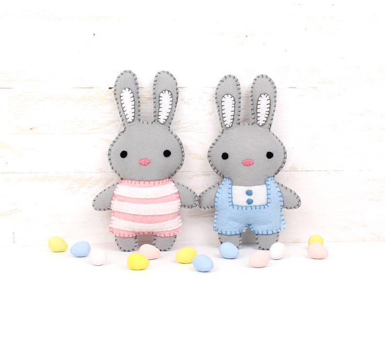 Bunny Rabbit Sewing Pattern Felt Bunnies Sew Your Own Plush | Etsy