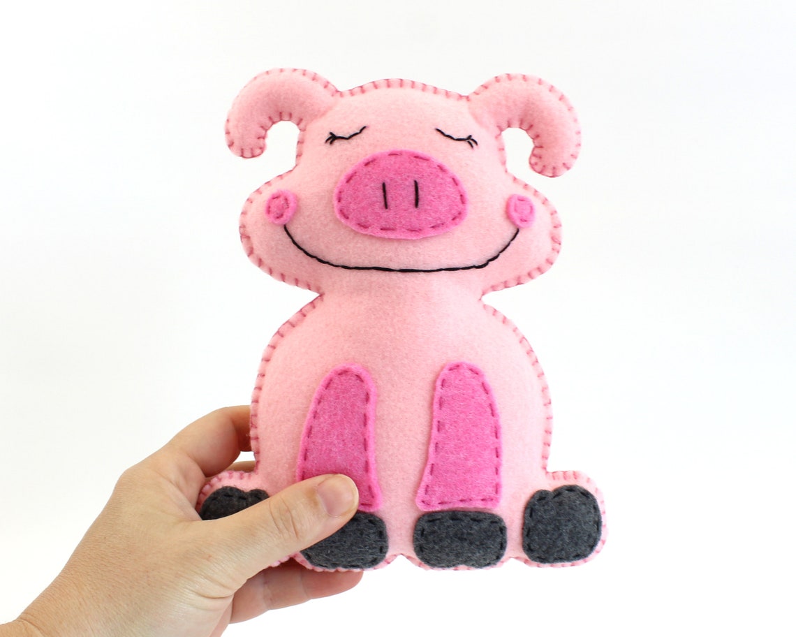 Pig Sewing Pattern Felt Pig Sewing Pattern Sew a Stuffed | Etsy