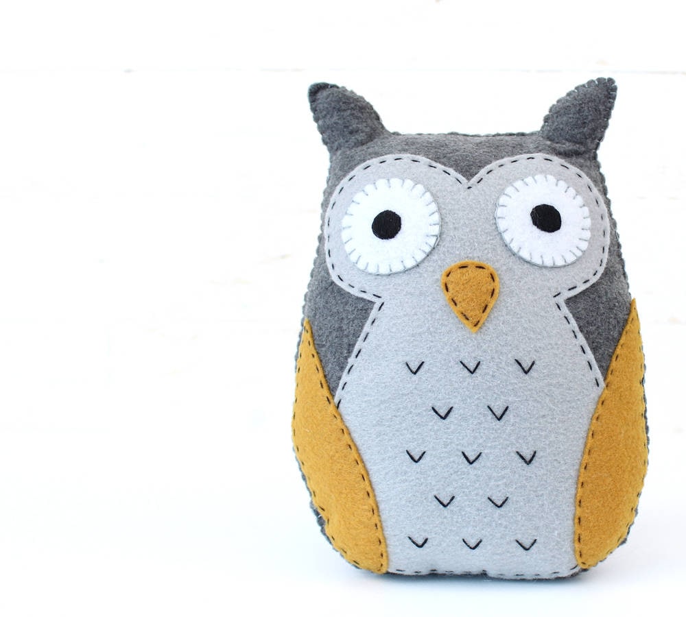 Felt Owl Sewing Pattern Stuffed Owl Plushie Hand Sewing | Etsy