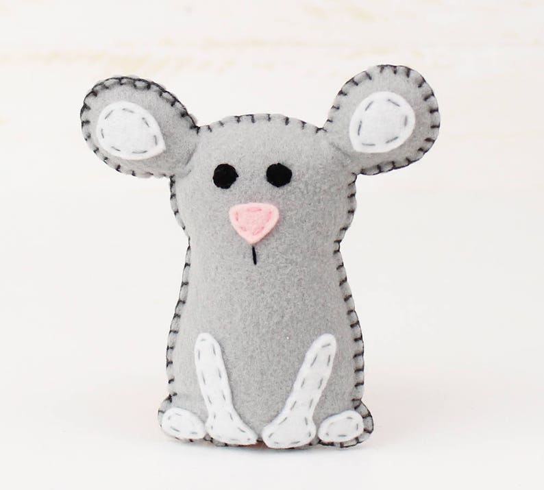 Mouse Sewing Pattern Felt Stuffed Mouse & Mushroom Plushie - Etsy Australia