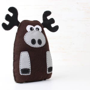 Moose Sewing Pattern, Plush Felt Moose Stuffed Animal Sewing Pattern ...