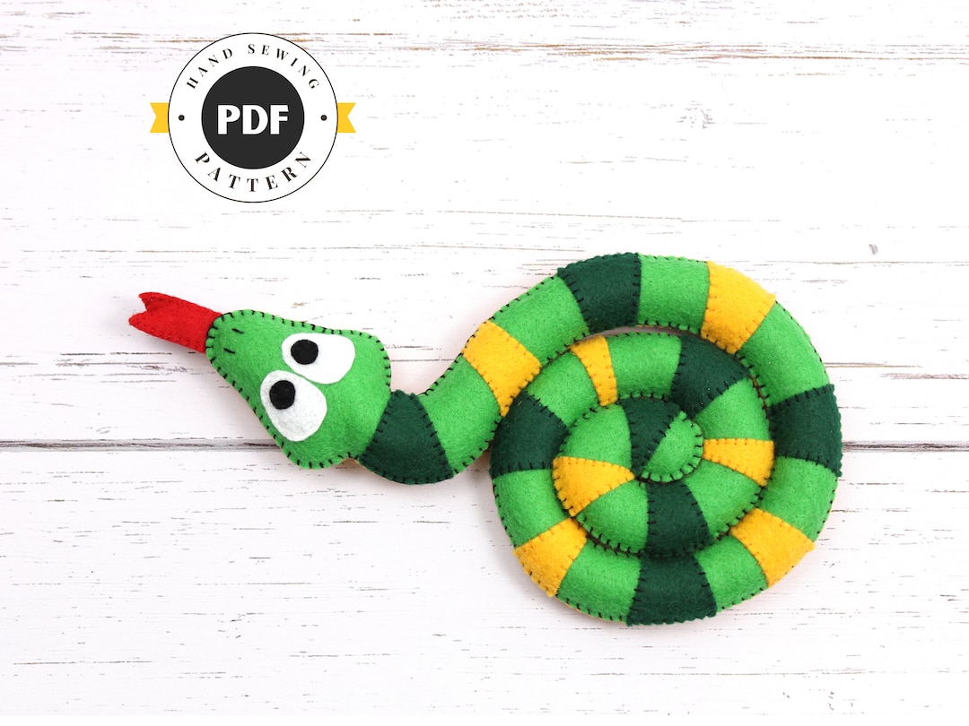 Felt Snake Sewing Pattern: Plush Toy Instructions (PDF, SVG, DXF) - Etsy