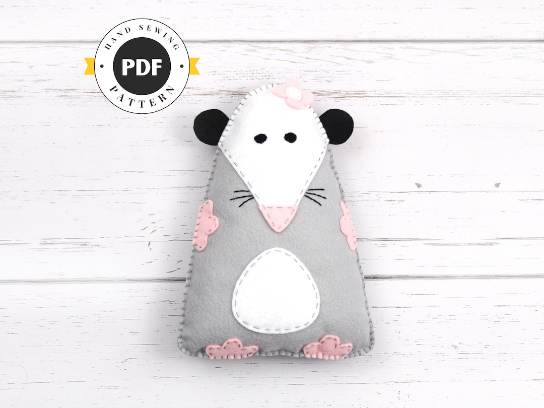 Possum Sewing Pattern, Felt Rat Stuffed Animal Pattern, Plush Rodent or ...