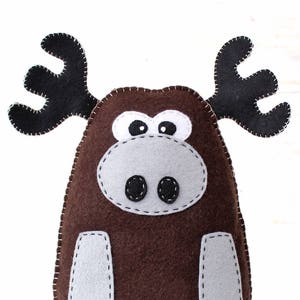 Moose Sewing Pattern, Plush Felt Moose Stuffed Animal Sewing Pattern ...