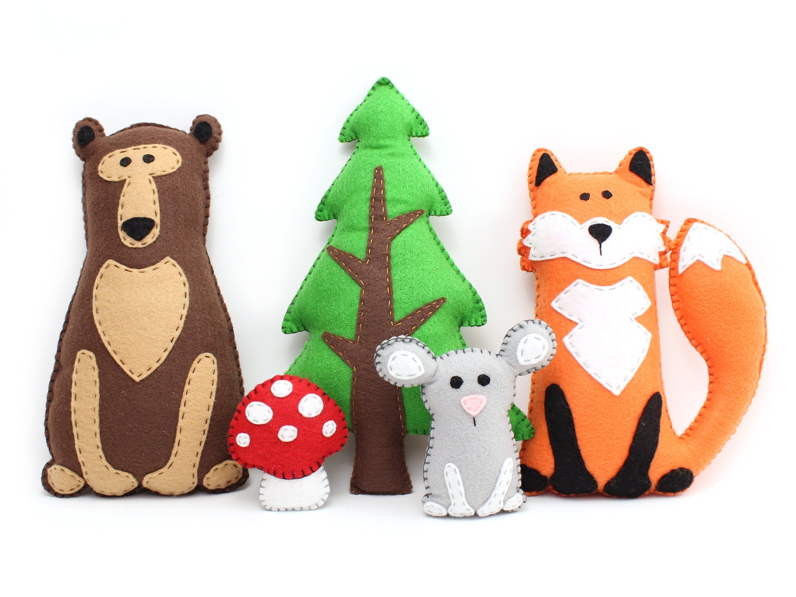 Woodland Stuffed Animal Patterns Easy Hand Sewing Patterns | Etsy