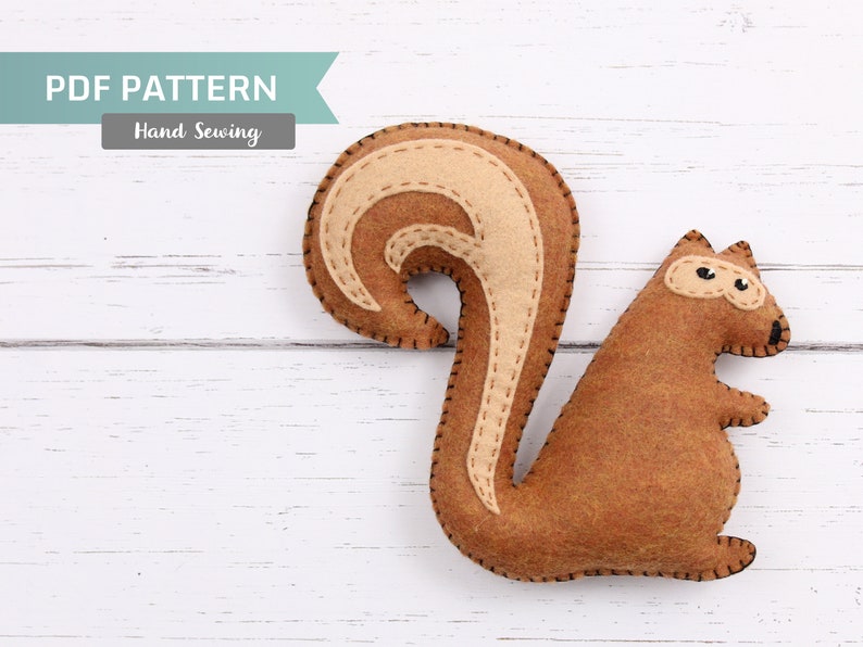 Squirrel Sewing Pattern Stuffed Squirrel Hand Sewing Pattern - Etsy